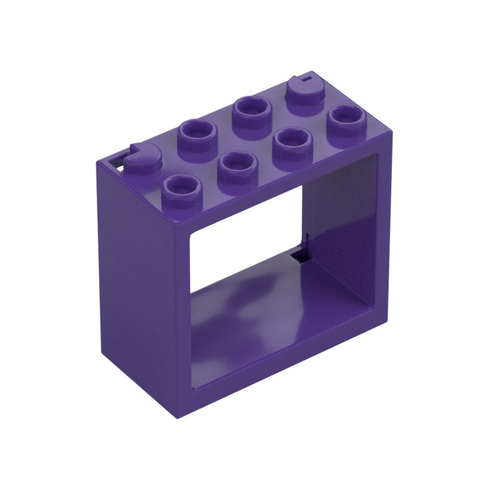 LEGO Dark Purple Window Frame 2 x 4 x 3 with Square Holes (60598 ...