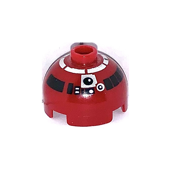 LEGO Dark Red Brick 2 x 2 Round with Dome Top with R4-P17 (with Axle ...