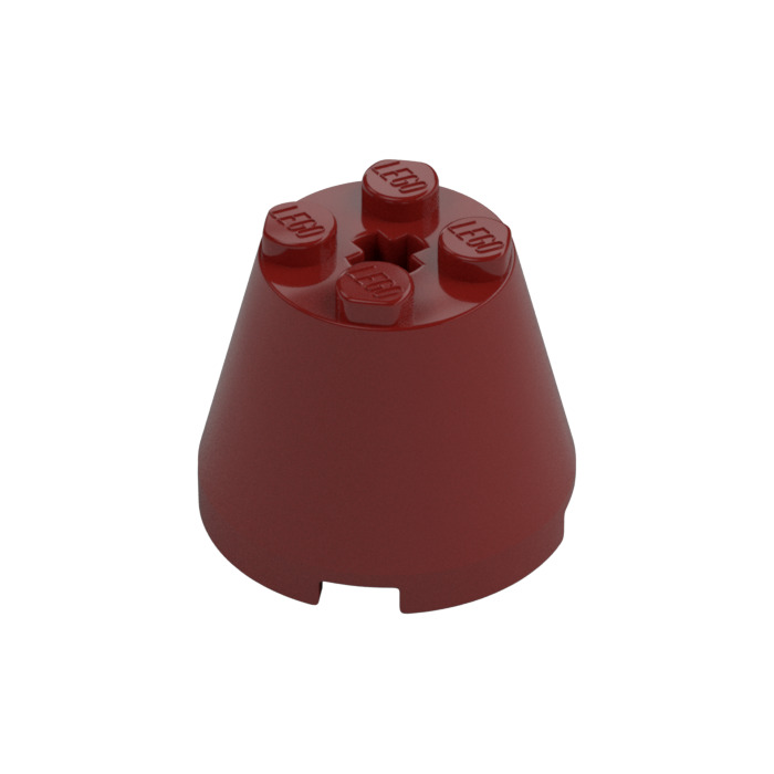 LEGO Dark Red Cone 3 x 3 x 2 with Axle Hole (6233 / 45176) | Brick Owl ...