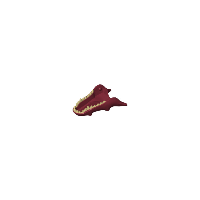 LEGO Dark Red Dragon Head Lower Jaw with Spikes and Tan Teeth (18770 ...
