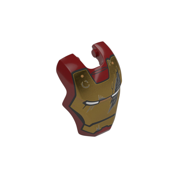 LEGO Iron Man Visor with Gold Face, White Eyes, and Battle Damage ...