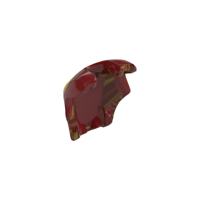 LEGO Dark Red Iron Man Visor with Gold Face, White Eyes and Silver Trim ...
