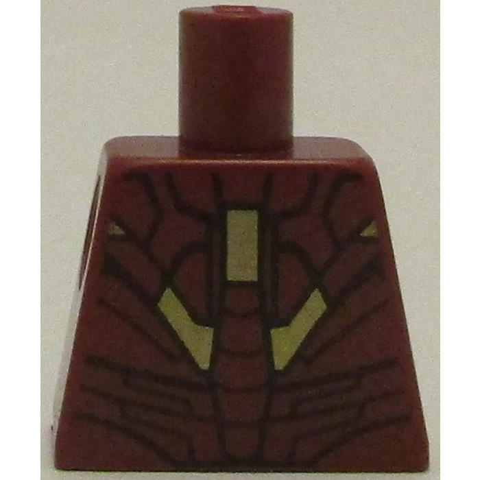 LEGO Dark Red Iron Man with Triangle on Chest Torso without Arms (973 ...