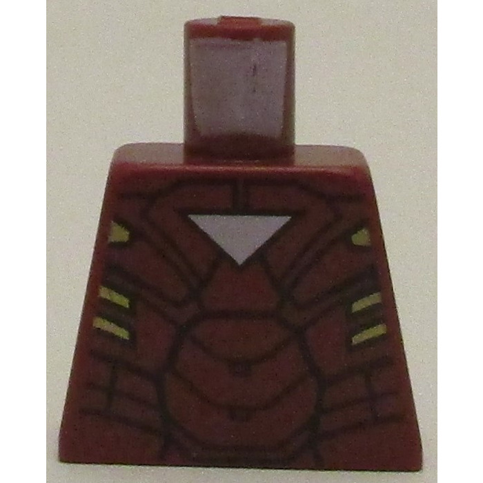 LEGO Dark Red Iron Man with Triangle on Chest Torso without Arms (973 ...
