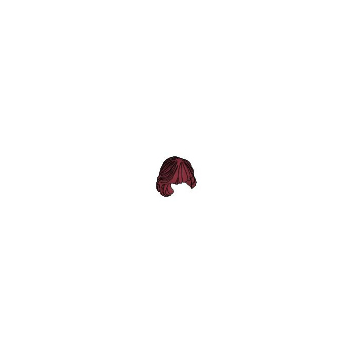 LEGO Dark Red Mid-Length Hair, Combed Behind Ear (36037) | Brick Owl ...