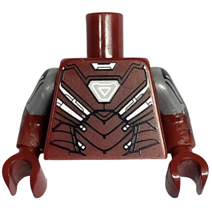 LEGO Dark Red Minifig Torso with Iron Man (White Hexagonal Plates) (973 ...