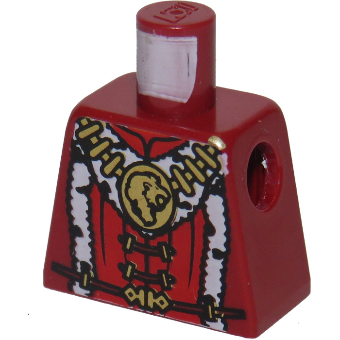 LEGO Dark Red Minifig Torso without Arms with Royalty Torso, Gold Lion ...