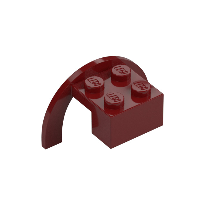 LEGO Dark Red Mudguard Brick 2.5 x 4 x 1.7 with Wheel Arch (50745 ...