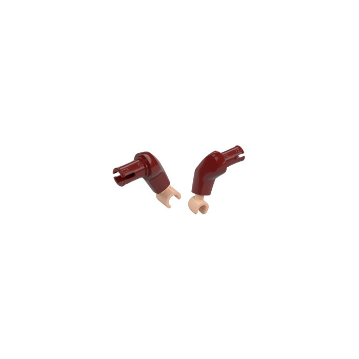 LEGO Dark Red Pair of Large Arms with Pin and Light Flesh Hands | Brick ...