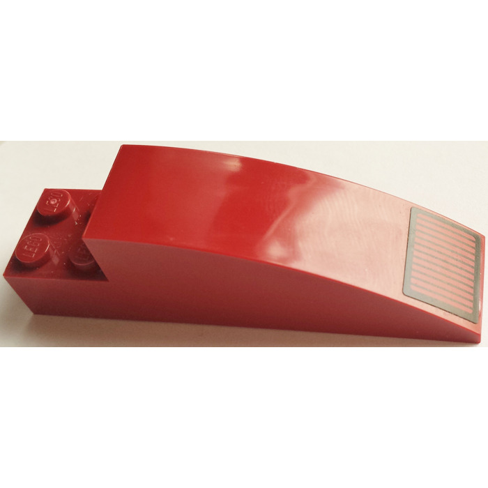 LEGO Dark Red Slope 2 x 2 x 8 Curved with Grille Sticker (41766 ...