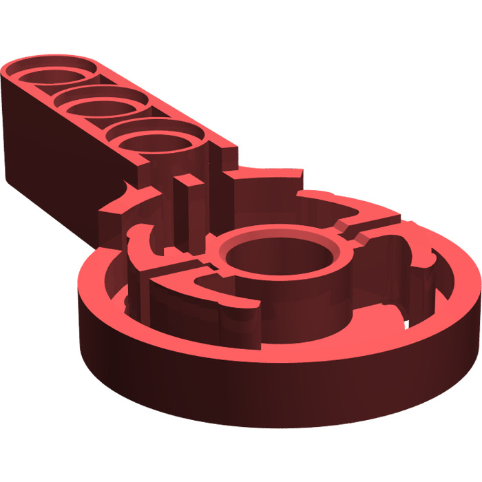 LEGO Dark Red Technic Beam 3 with Male Click Rotation Joint (44224 ...