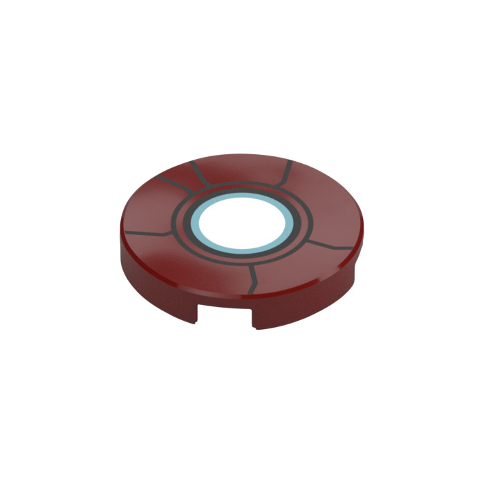 LEGO Tile 2 x 2 Round with Repulsor Disc with Radial Energy Lines with ...