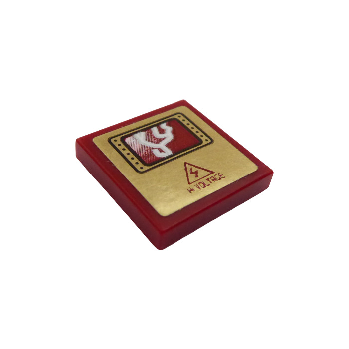 LEGO Tile 2 x 2 with Electrical Danger Sign Sticker with Groove (3068 ...