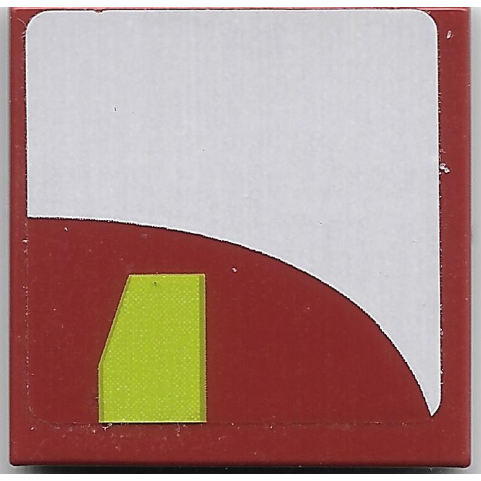 LEGO Dark Red Tile 2 x 2 with Markings (Right) Sticker with Groove ...
