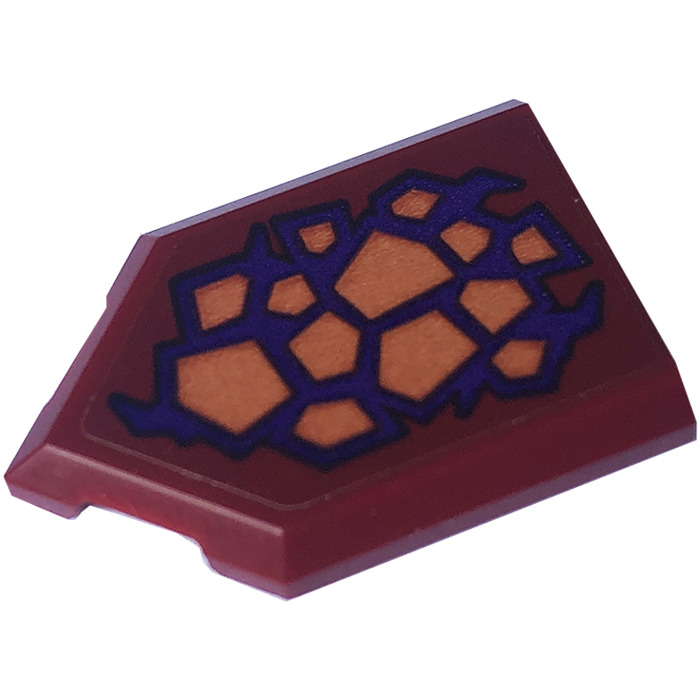 LEGO Dark Red Tile 2 x 3 Pentagonal with Scales, Outline Sticker (22385 ...