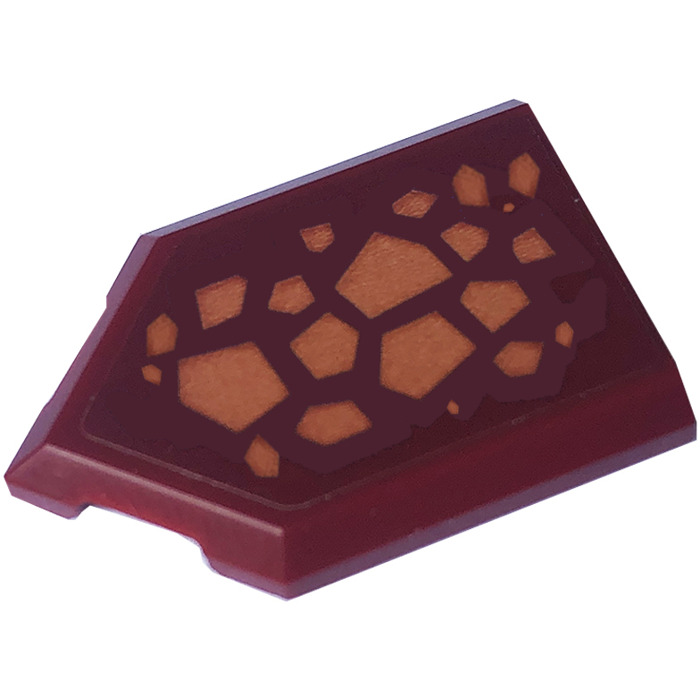 LEGO Dark Red Tile 2 x 3 Pentagonal with Scales Sticker (22385) | Brick ...