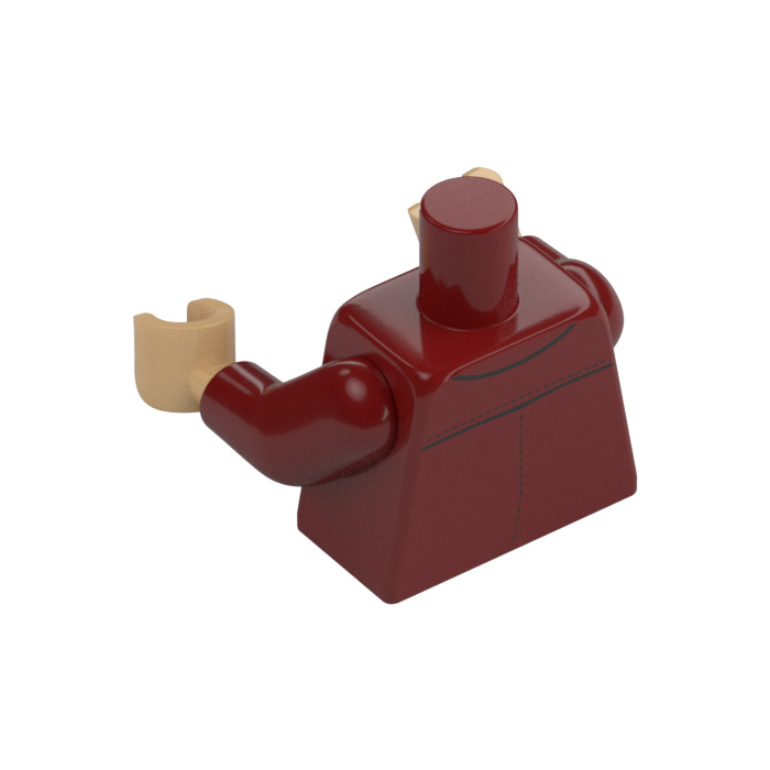 LEGO Dark Red Train Conductor with Dark Red Uniform and Warm Tan Head ...