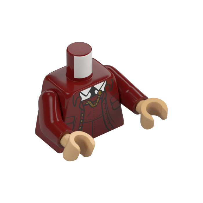 LEGO Dark Red Train Conductor with Dark Red Uniform and Warm Tan Head ...