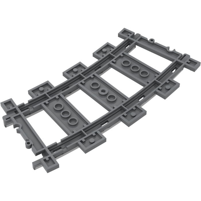 LEGO Dark Stone Gray 9V Train Track Curve (22.5°) (2867 / 74747 ...