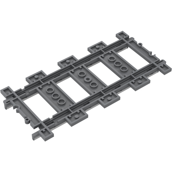 LEGO Dark Stone Gray 9V Train Track Straight Section (2865 / 74746 ...