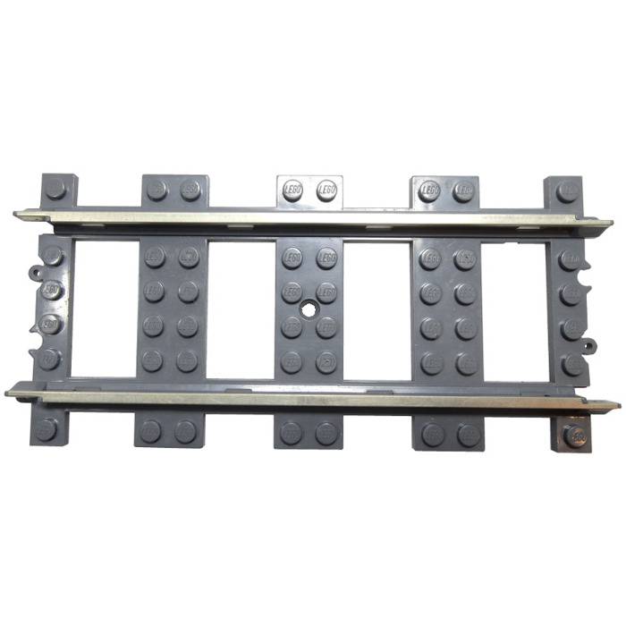 LEGO Dark Stone Gray 9V Train Track Straight Section (2865 / 74746 ...