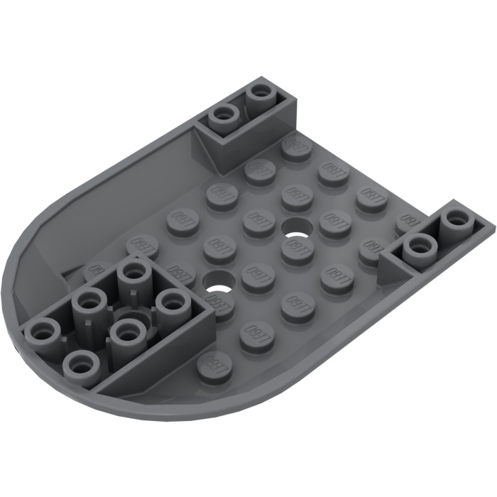 LEGO Dark Stone Gray Airplane Bottom 6 x 8 Curved Inverted (11295 ...