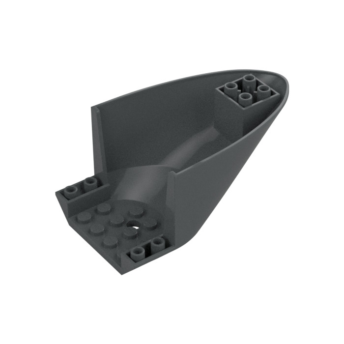 LEGO Dark Stone Gray Airplane Tail 6 x 10 x 4 Bottom (87616) | Brick ...