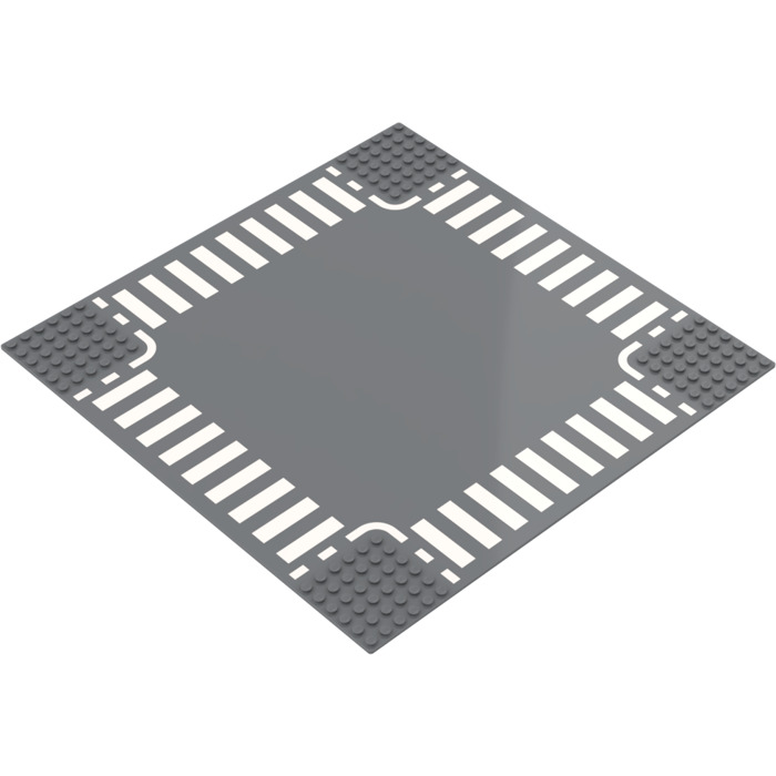 LEGO Dark Stone Gray Baseplate 32 x 32 with Crossroads with Crosswalks ...
