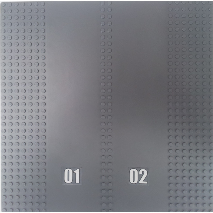 LEGO Baseplate 32 x 32 with Straight Double Driveway Road with "01" and ...