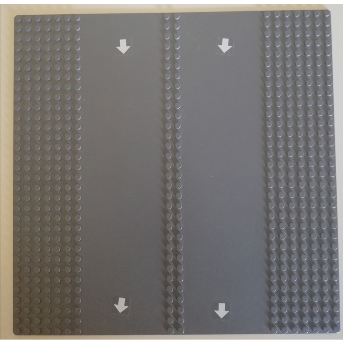 LEGO Dark Stone Gray Baseplate 32 x 32 with Straight Double Driveway ...