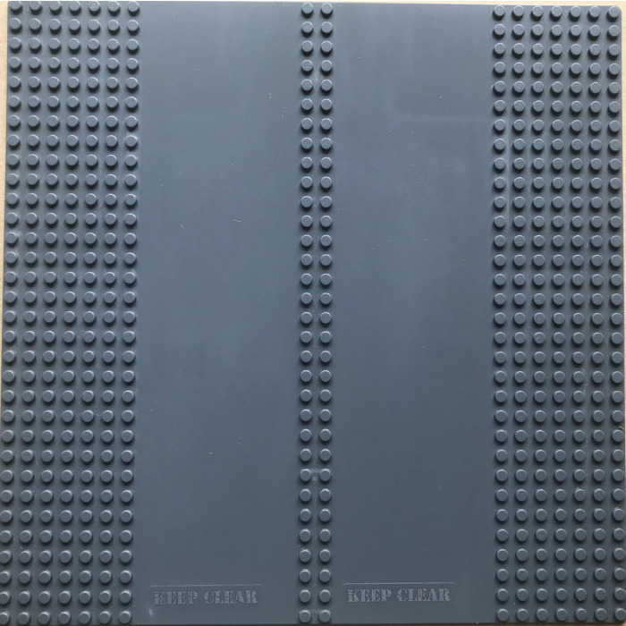LEGO Dark Stone Gray Baseplate 32 x 32 with Straight Double Driveway ...