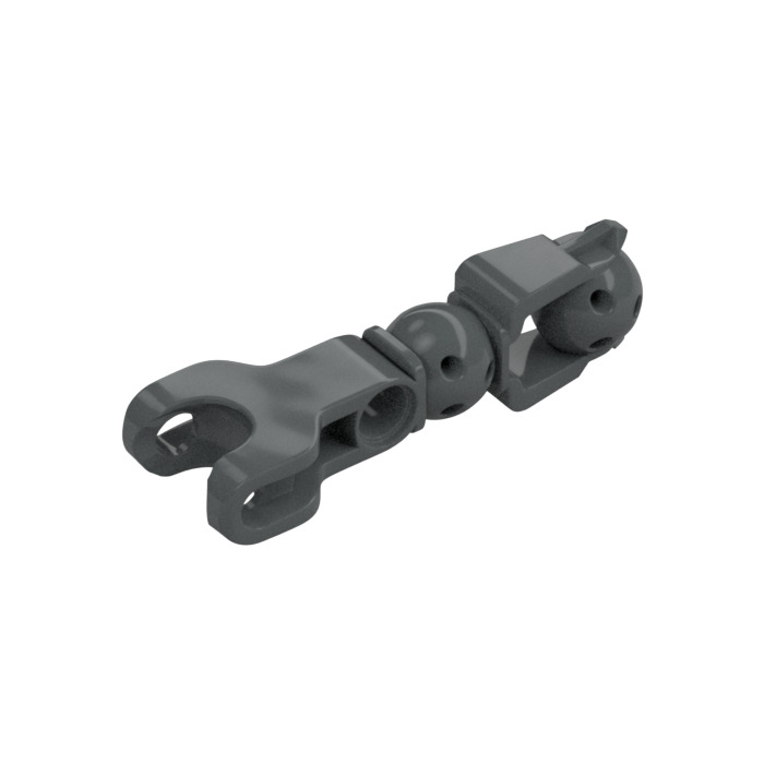 LEGO Dark Stone Gray Beam 1 with Ball Joint and Ball Socket (90616 ...