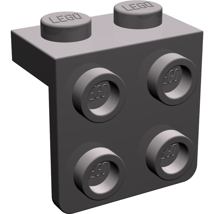 LEGO Dark Stone Gray Bracket 1 x 2 with 2 x 2 (21712 / 44728) | Brick ...