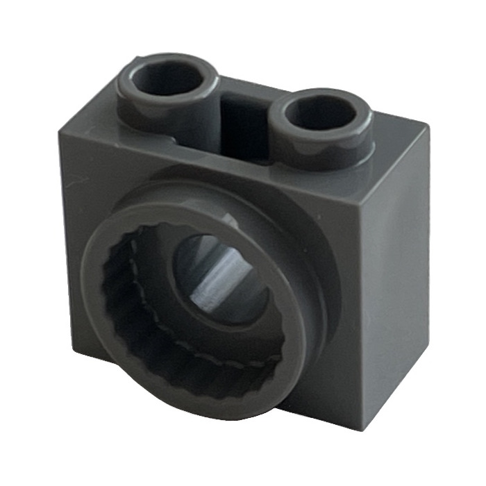 LEGO Dark Stone Gray Brick 1 x 2 x 1.3 with Rotation Joint Socket ...