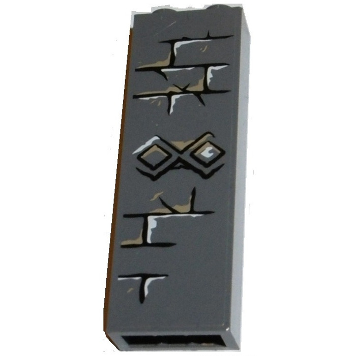 LEGO Dark Stone Gray Brick 1 x 2 x 5 with Bricks and Diamonds Sticker ...