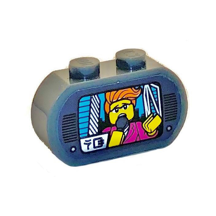 LEGO Brick 1 x 3 with Rounded Ends with TV Screen "NG" (Ninjago ...