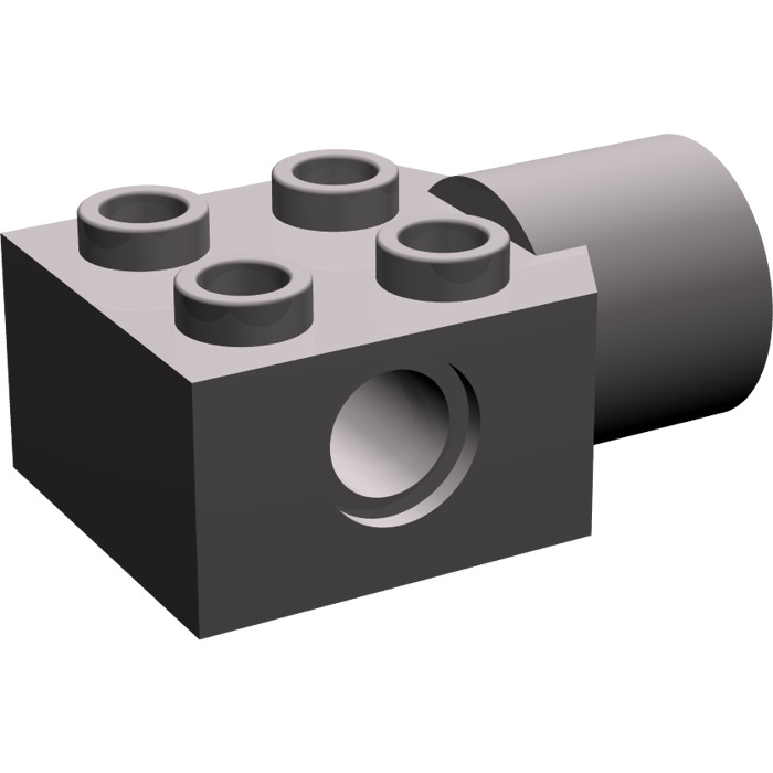 LEGO Dark Stone Gray Brick 2 x 2 with Hole and Rotation Joint Socket ...