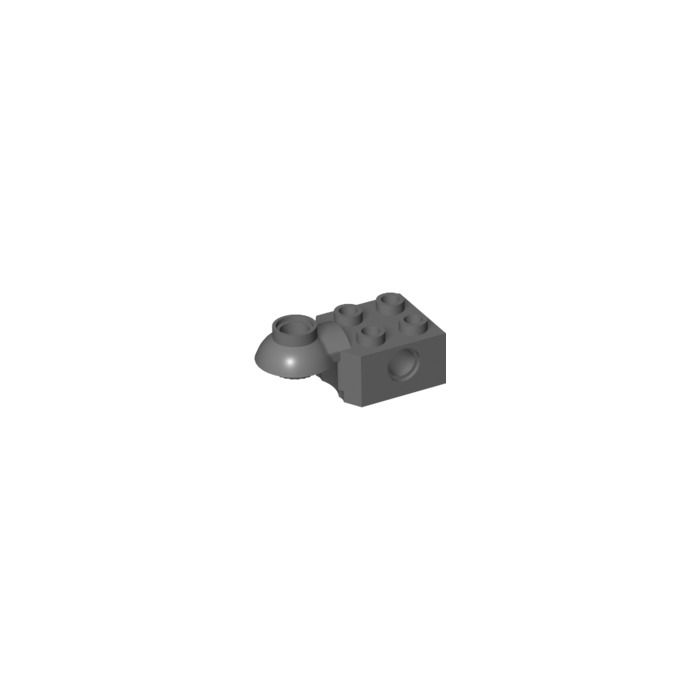 LEGO Dark Stone Gray Brick 2 x 2 with Horizontal Rotation Joint (48170 ...