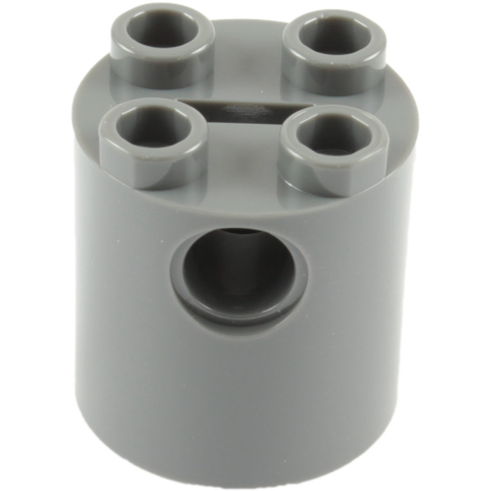 LEGO Dark Stone Gray Brick 2 x 2 x 2 Round with Bottom Axle Holder with ...