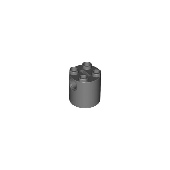 LEGO Dark Stone Gray Brick 2 x 2 x 2 Round with Bottom Axle Holder with ...