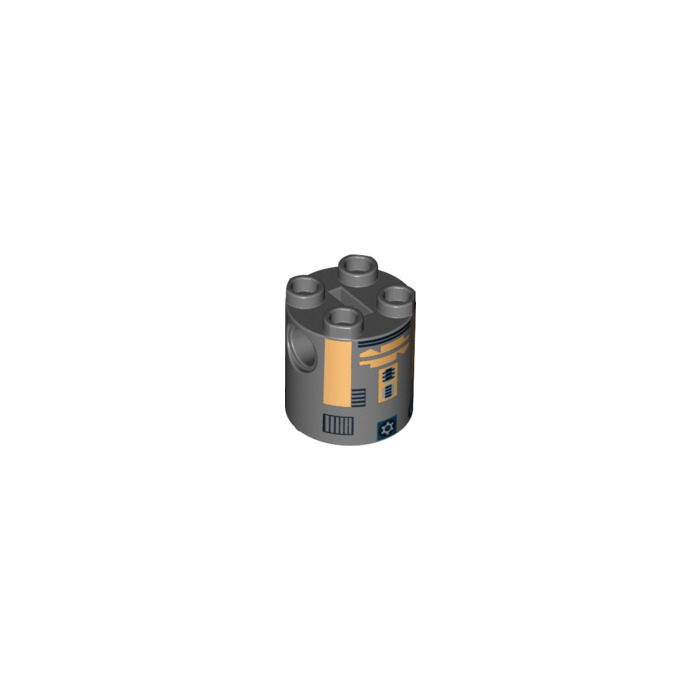 LEGO Dark Stone Gray Brick 2 x 2 x 2 Round with Metallic Gold (R8-B7 ...