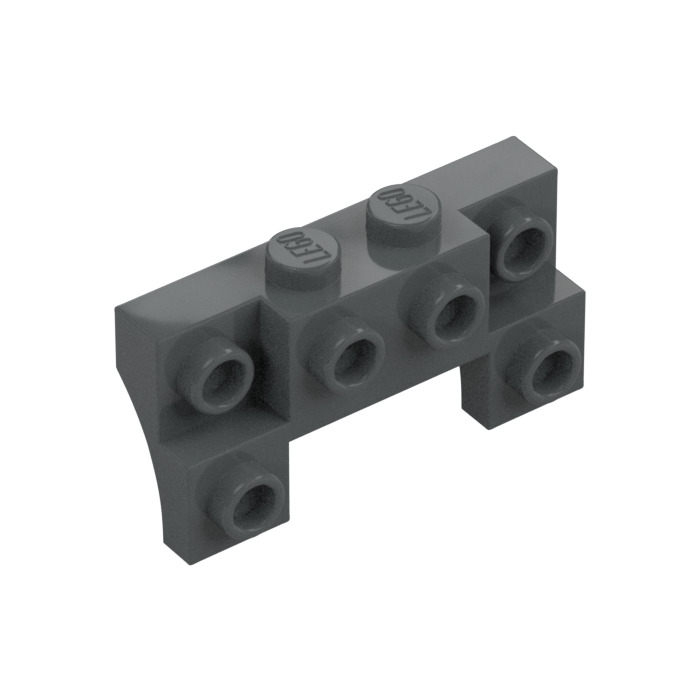 LEGO Brick 2 x 4 x 0.7 with Front Studs and Thick Side Arches (52038 ...