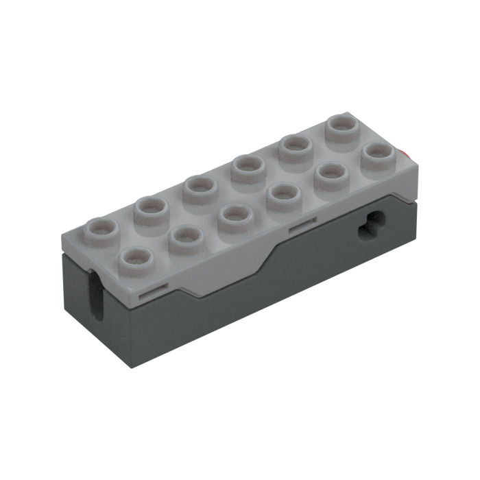 LEGO Brick 2 x 6 x 1.3 Spring Shooter with Medium Stone Gray Top (49743 ...