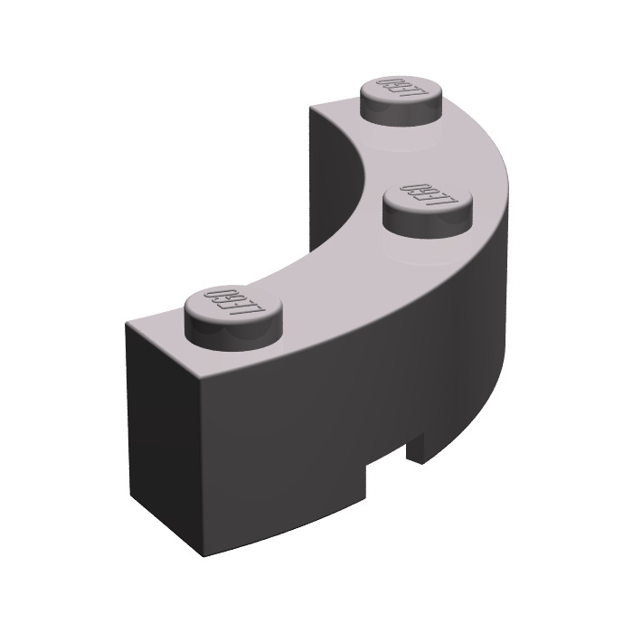 LEGO Dark Stone Gray Brick 4 x 4 Round Corner (Wide with 3 Studs ...