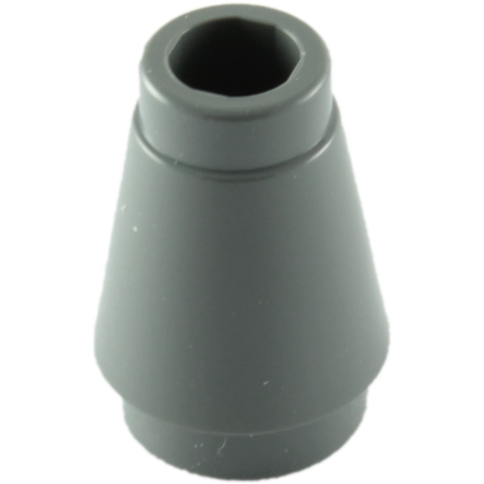 LEGO Dark Stone Gray Cone 1 x 1 with Top Groove (4589) | Brick Owl