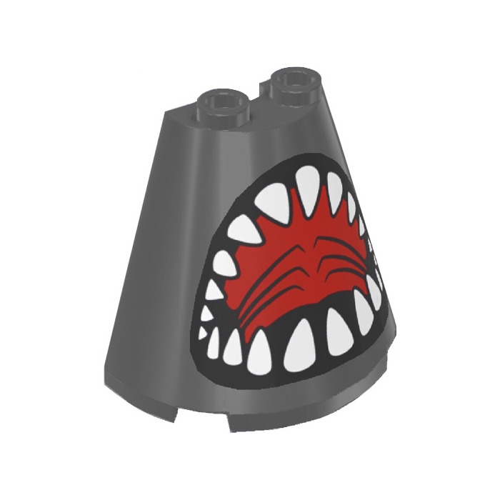 LEGO Cone 2 x 4 x 3 Half with Shark’s Mouth Sticker | Brick Owl - LEGO ...