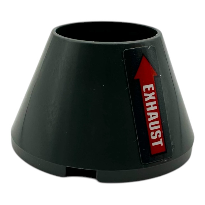 LEGO Cone 4 x 4 x 2 Hollow with EXHAUST and red arrow (left) Sticker ...