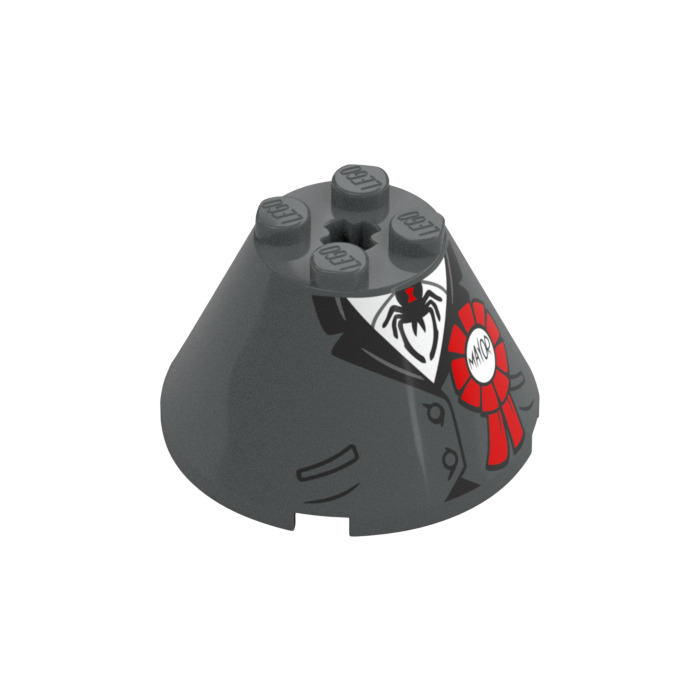 LEGO Cone 4 x 4 x 2 with Mayor of Halloween Town Torso with Axle Hole ...