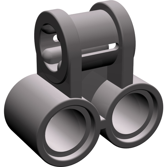 LEGO Dark Stone Gray Cross Block with Two Pinholes (32291 / 42163 ...