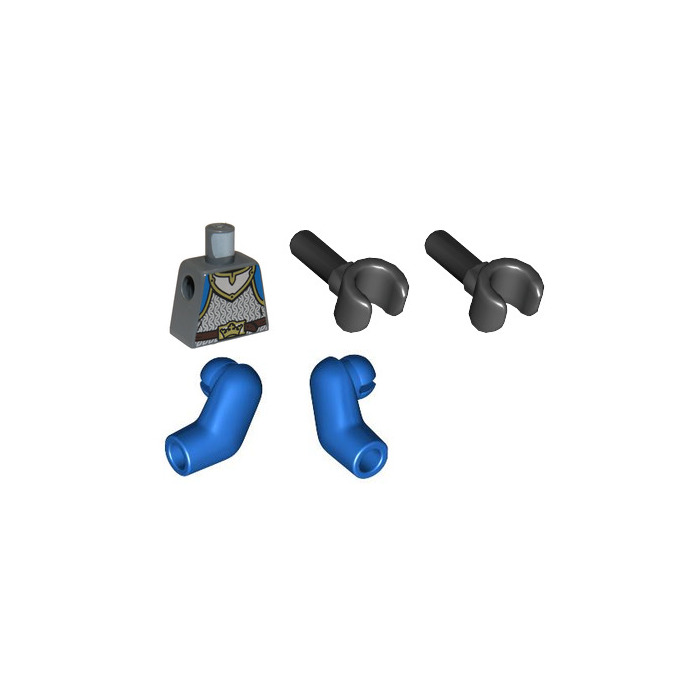 LEGO Dark Stone Gray Crown Soldier with Neck Protector, Chain Mail ...